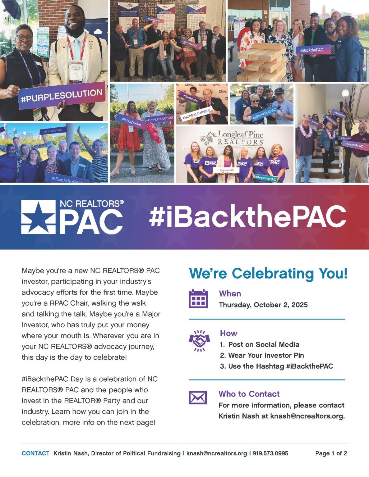 Back the PAC Day | Longleaf Pine Realtors